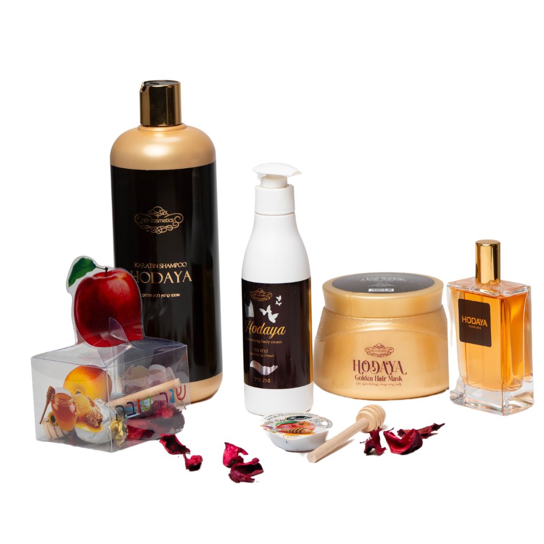 מארז חגיגי HODAYA שמפו + מסכה+ קרם גוף + בושם לשיער אייזיק קוסמטיקס ...